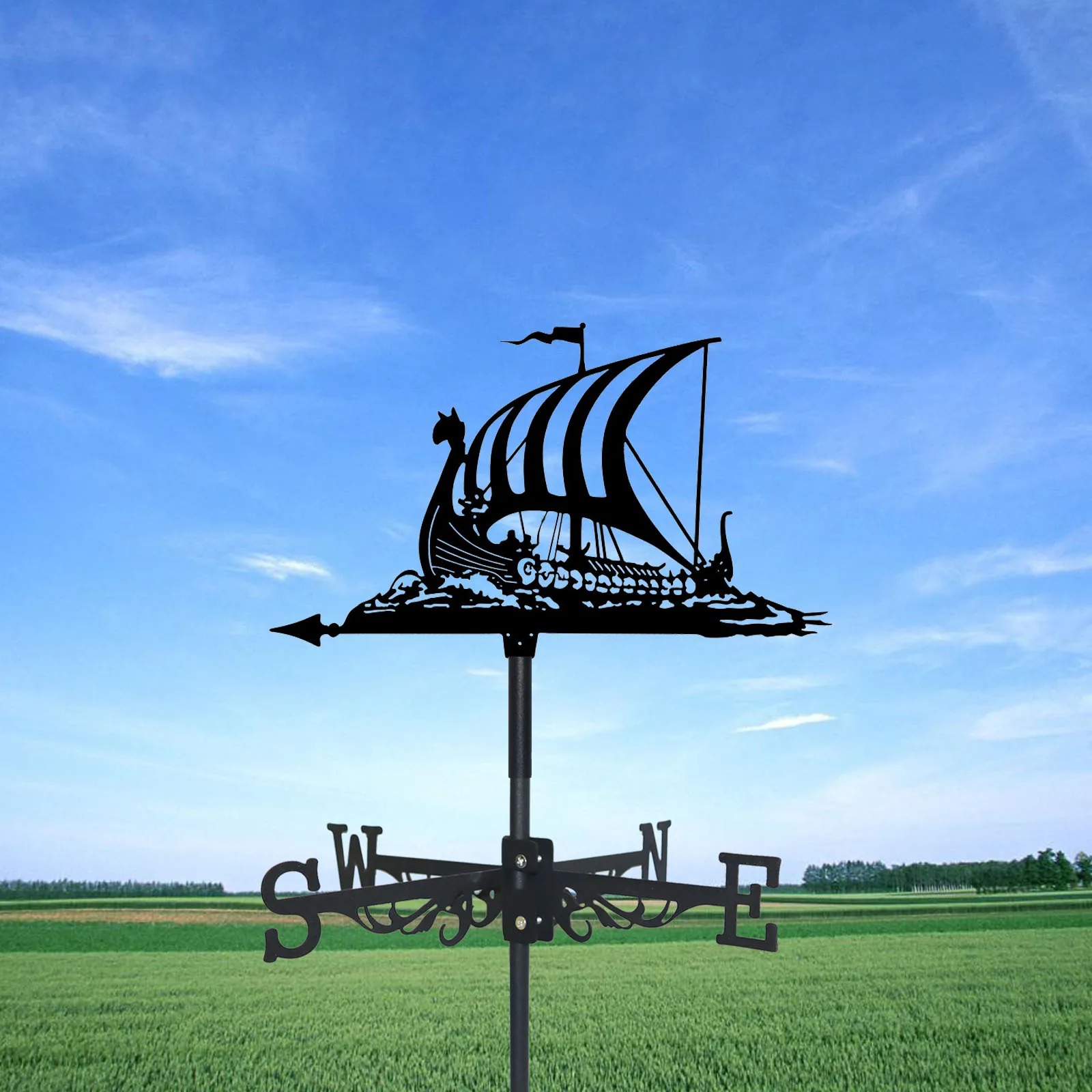 Girouette De Jardin Bateau Viking | La Maison Du Jardinier