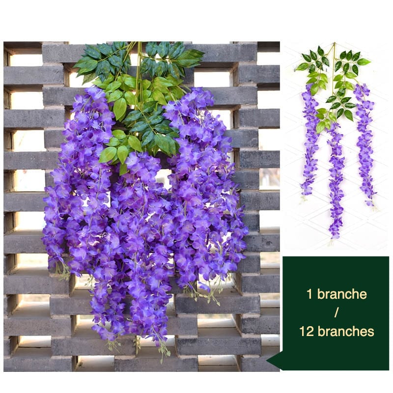 Fleurs De Glycine Artificielles Tombantes 12 Branches | La Maison Du ...